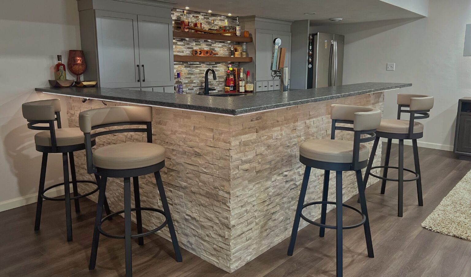 Ultimate Basement Bar Remodel - Benson Stone Company